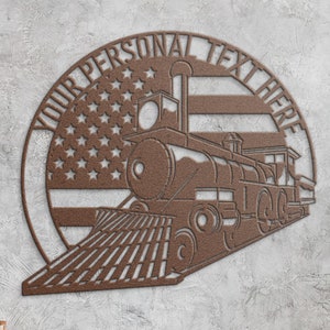 Personalized US Steam Train Metal Sign Gift. Locomotive Metal Wall Art ...
