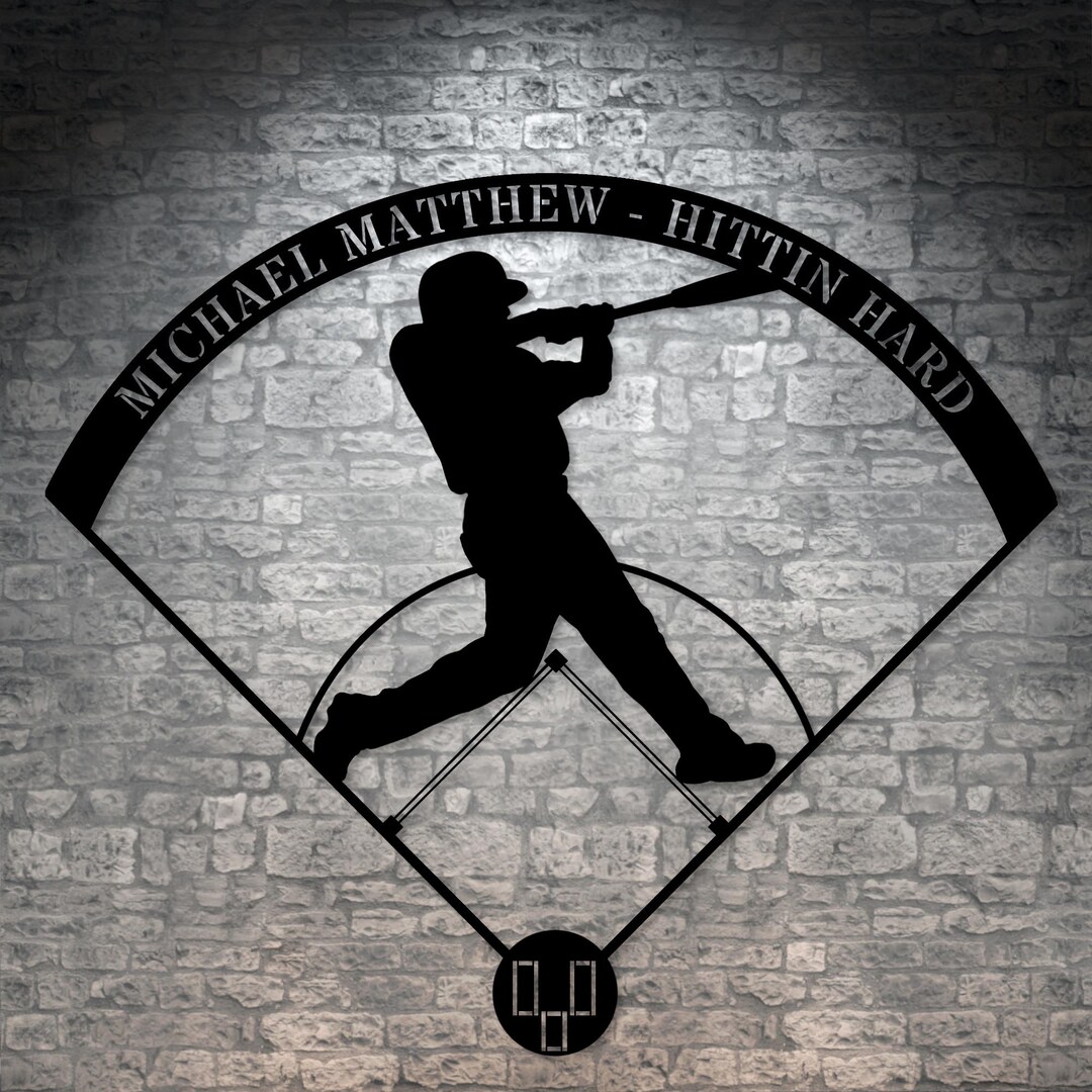Personalized Baseball Player Batter Name Metal Sign. Custom Softball ...