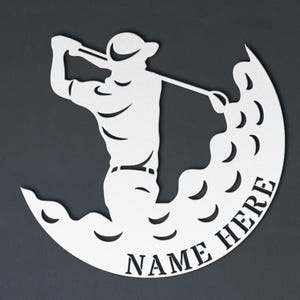 Personalized Golf Player Metal Sign Gift. Custom Golfer Wall Decor ...