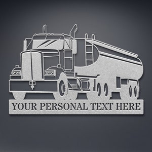 Personalized Tank Truck Name Metal Sign. Custom Gas Truck Wall Decor ...