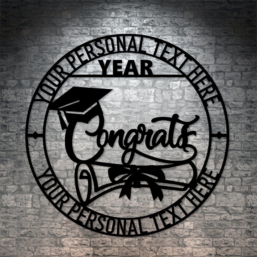 Personalized Congratulation Name and Year Metal Sign. Custom Graduation ...