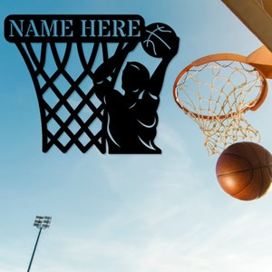 Personalized Basketball Player Name Metal Sign. Custom Basket Wall ...