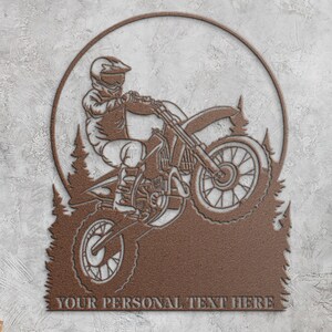 Personalized Motocross Metal Sign. Custom Dirtbike Name Wall Decor ...
