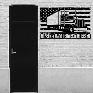 Personalized US Trailertruck Name Metal Sign. Customizable 18-wheeler ...