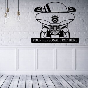 Personalized Police Motorbike Metal Sign. Custom Motorcycle Cop Wall ...