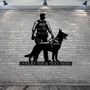 Personalized K-9 Policeman Metal Sign. Custom Law Enforcement Wall ...