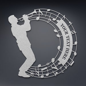 Personalized Trumpet Player in Notes Name Metal Sign. Custom Trumpet ...