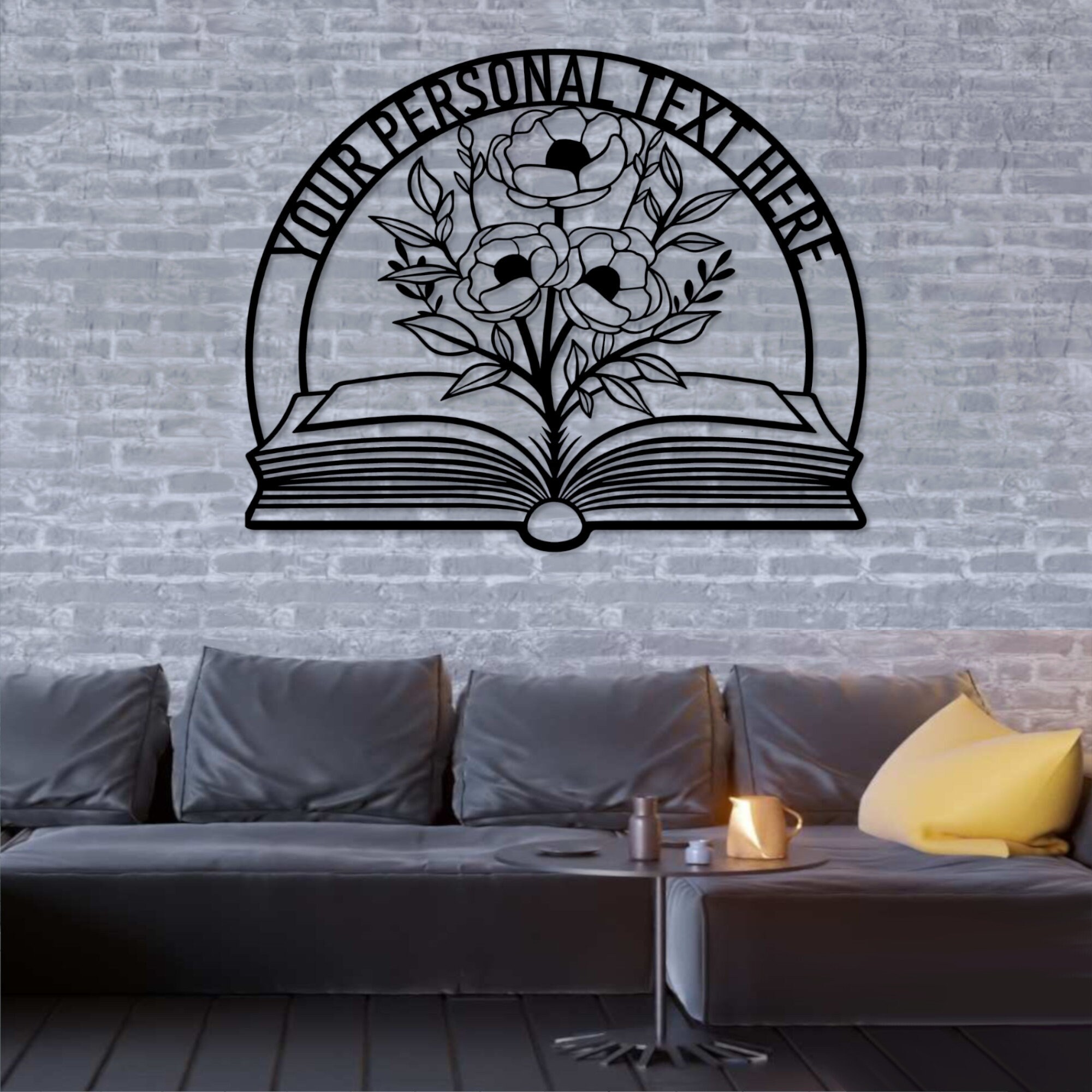 Personalized Reading Room Name Metal Sign. Custom Book Lover Wall Decor ...