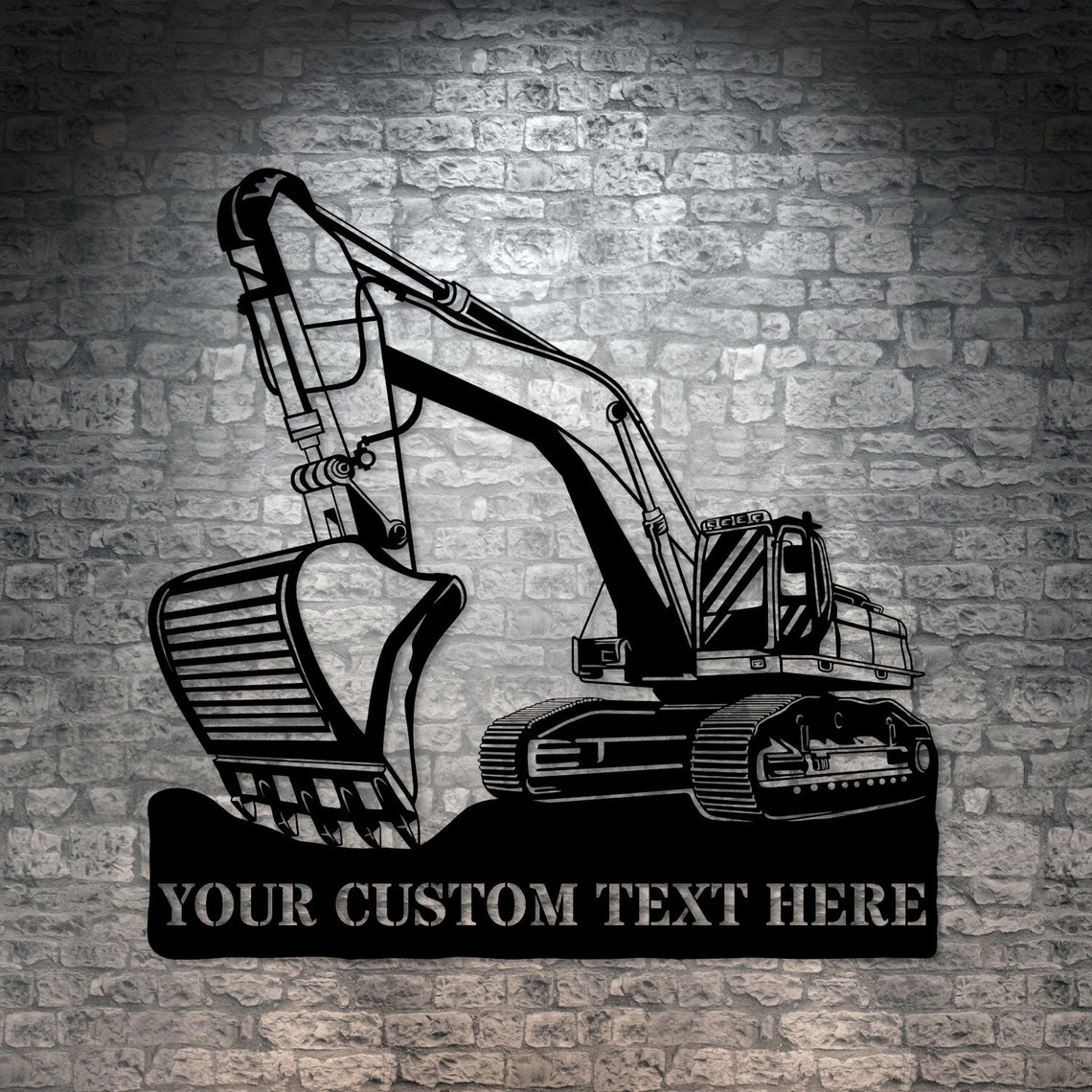 Personalized Excavator Digging Metal Sign With Custom Text - Etsy