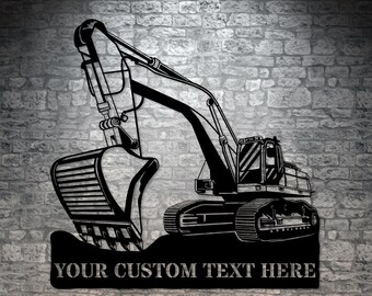 Excavator Metal Sign Cutout Industrial Home Decor Heavy - Etsy