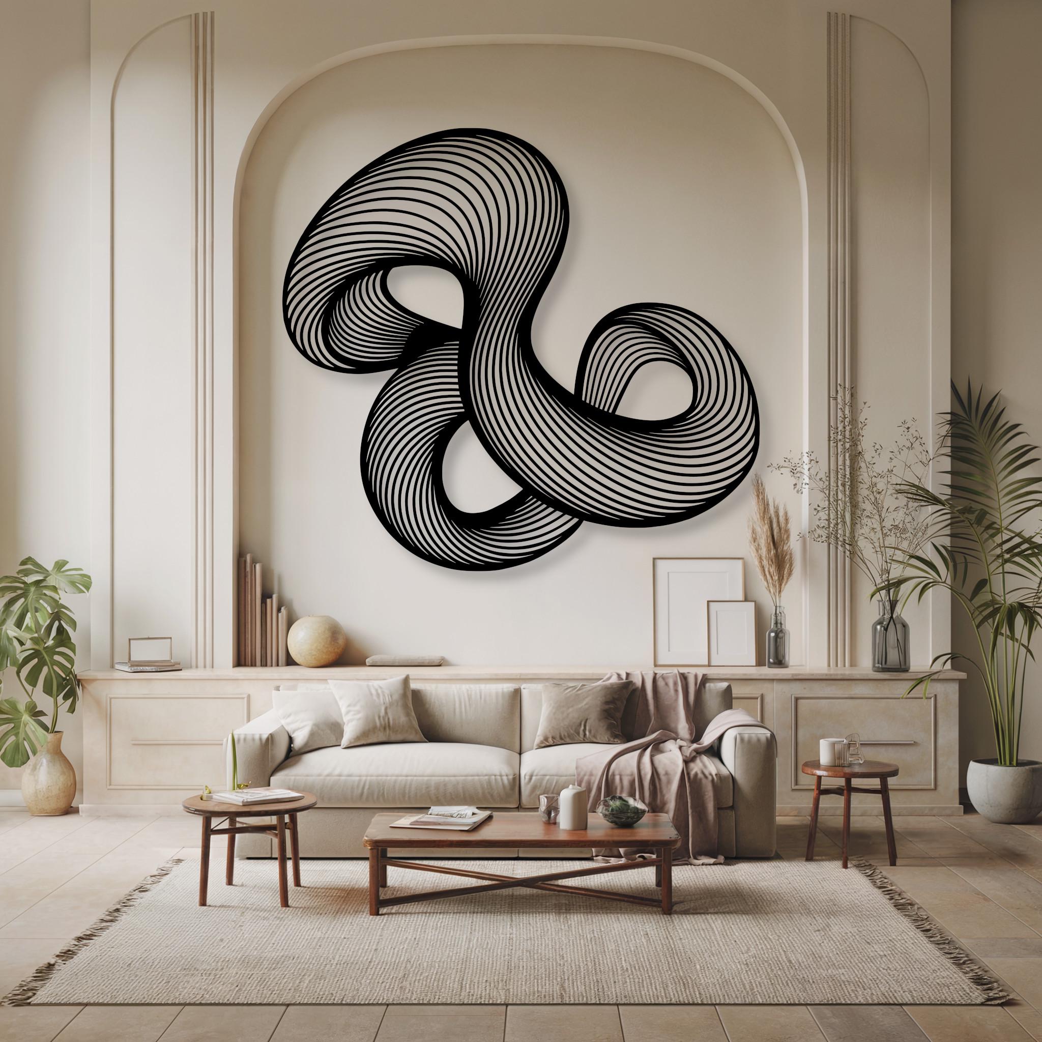 Minimalist Laser-cut Metal Wall Art. Modern Line-art Steel Décor in ...