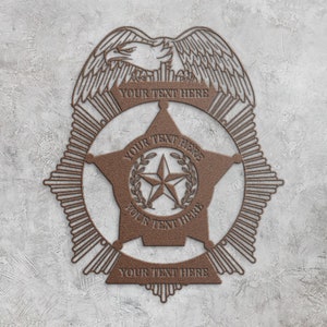 Personalized Eagle Police Badge Metal Sign. Custom Cop Badge - Etsy