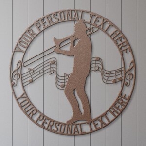 Personalized Trombone Player Name Metal Sign. Music Room Decoration ...
