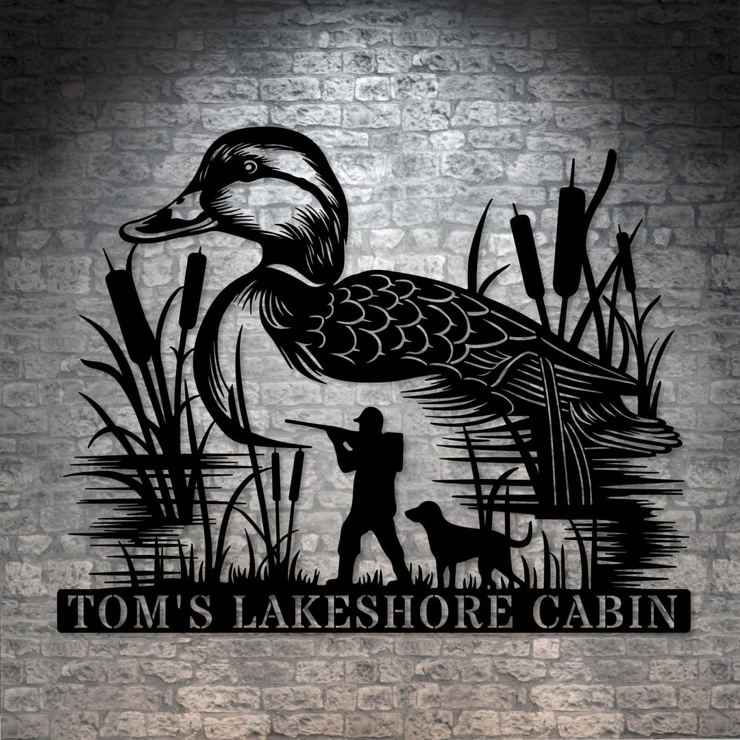 Personalized Duck Hunter Name Metal Sign Gift. Custom Hunting Wall ...