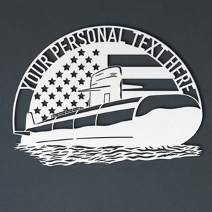 Personalized American Submarine Metal Sign. Custom Navy Wall Decor Gift ...