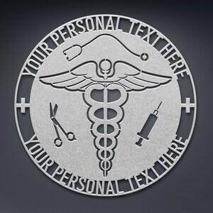 Personalized Medical Logo Name Metal Sign. Custom Doctor Wall Decor ...