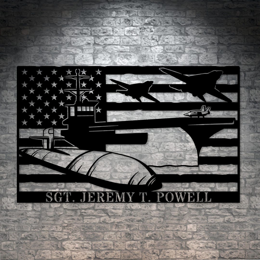 Personalized US Military Air Force & Navy Metal Sign. Custom Navy Wall ...