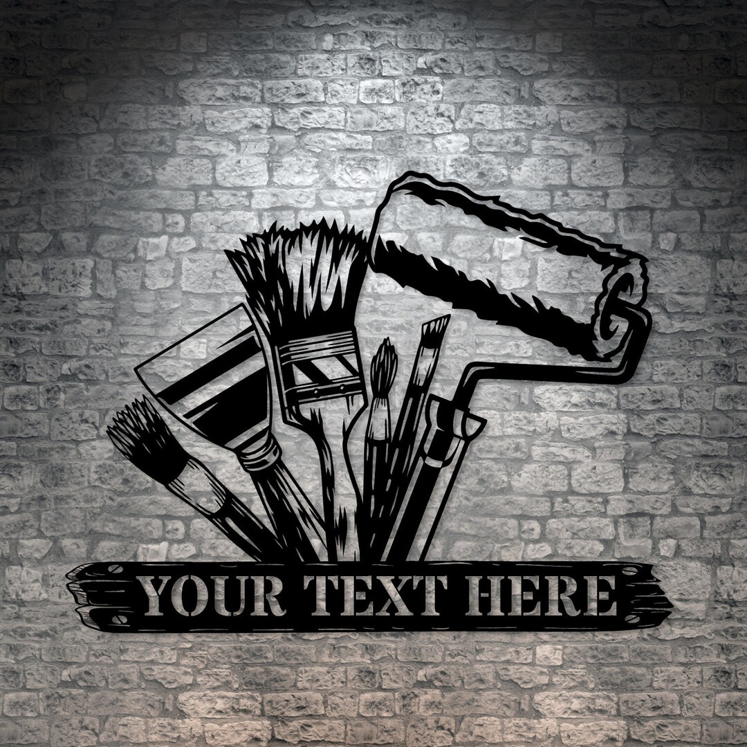 Personalized Painter Tools Metal Sign Gift, Custom Painter Name Sign ...