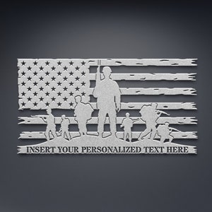 Personalized US Military Flag Metal Sign Gift. Custom American Military ...