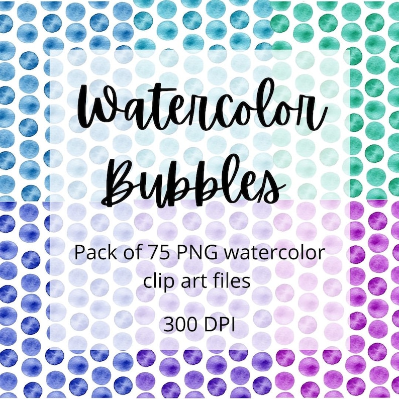 Watercolor Bubbles Clip Art PNG Files, Watercolor Clip Art, Abstract ...