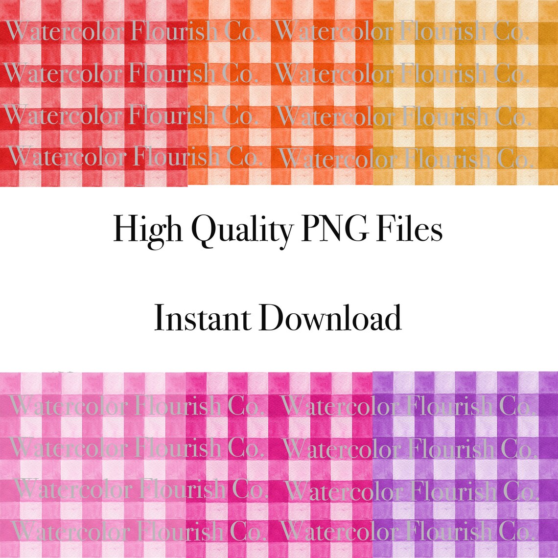 Watercolor Gingham Background Clip Art PNG Files, Watercolor Elements ...