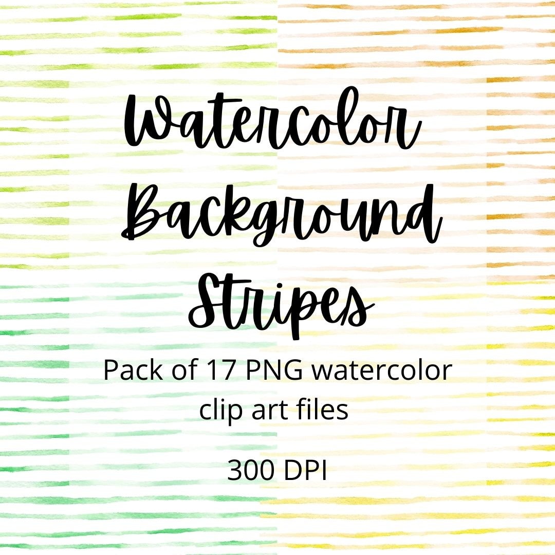 Watercolor Background Stripes Clip Art PNG Files, Watercolor Elements ...