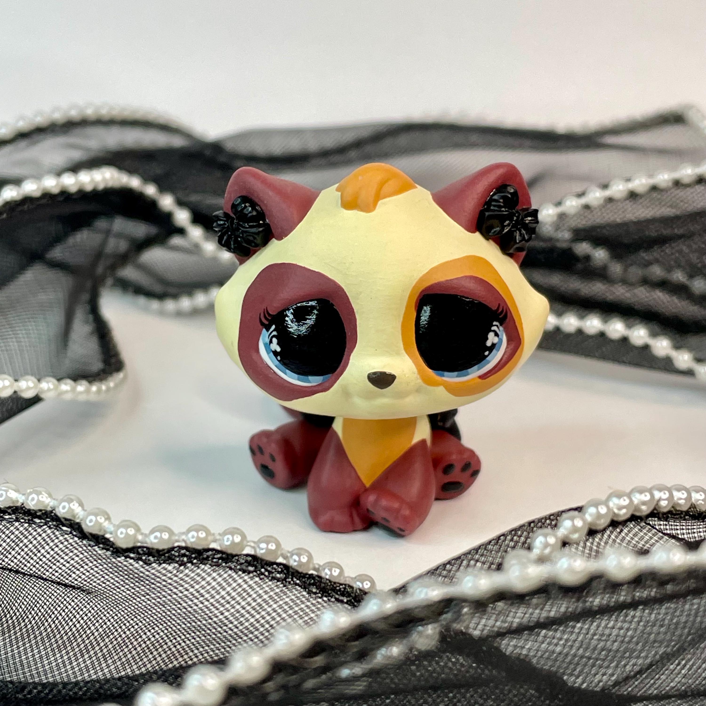Littlest Pet Shop LPS OOAK Custom Cat #612 Panda Bear Inspired With Bow ...