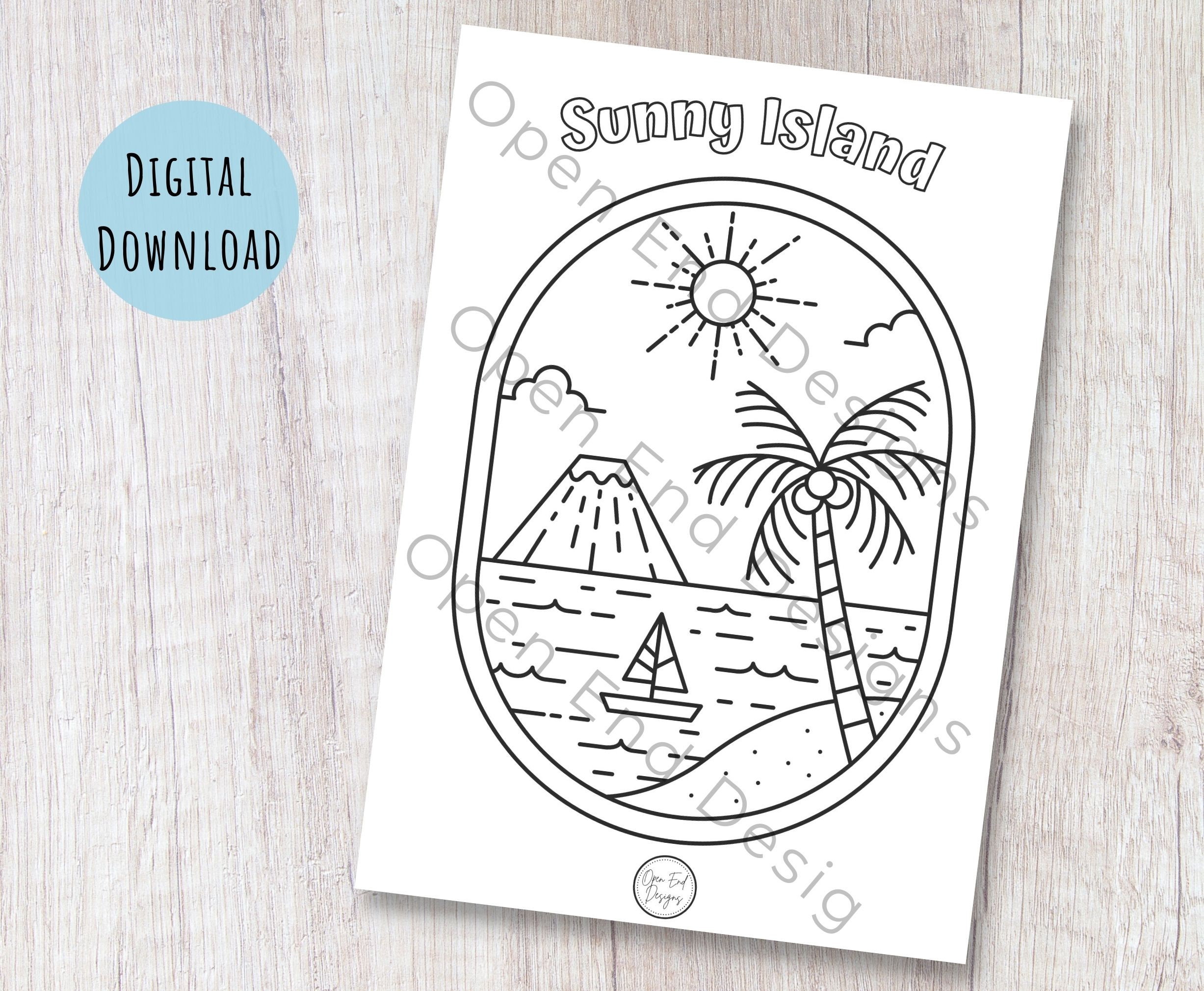 Coastal Coloring Pages//instant Download Printable Coloring Pages ...