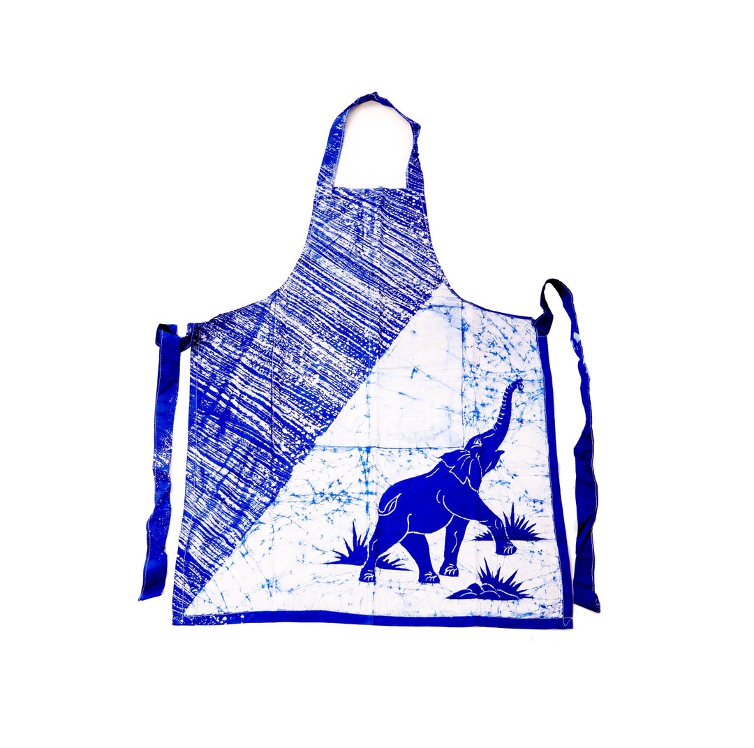 Kitchen Apron in Handmade Batik Reason : Elephant - Etsy