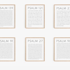 Psalm Bundle Printable Set of 6 Modern Christian Art | Etsy