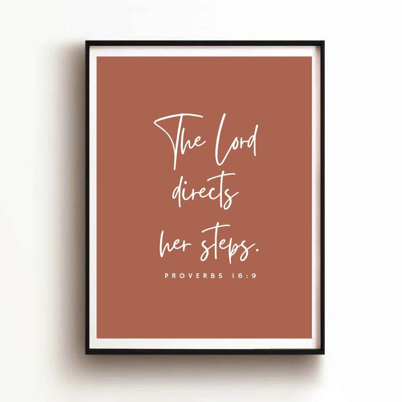 Proverbs 16:9 the Lord Directs Her Steps DIGITAL PRINT - Modern ...