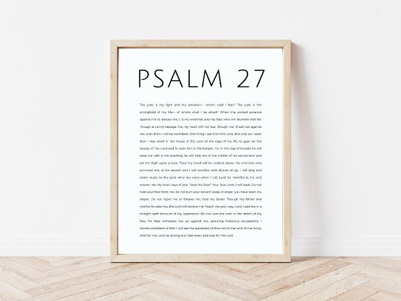 Psalm 27 Printable Wall Art, Modern Christian Home Decor, Digital Print ...