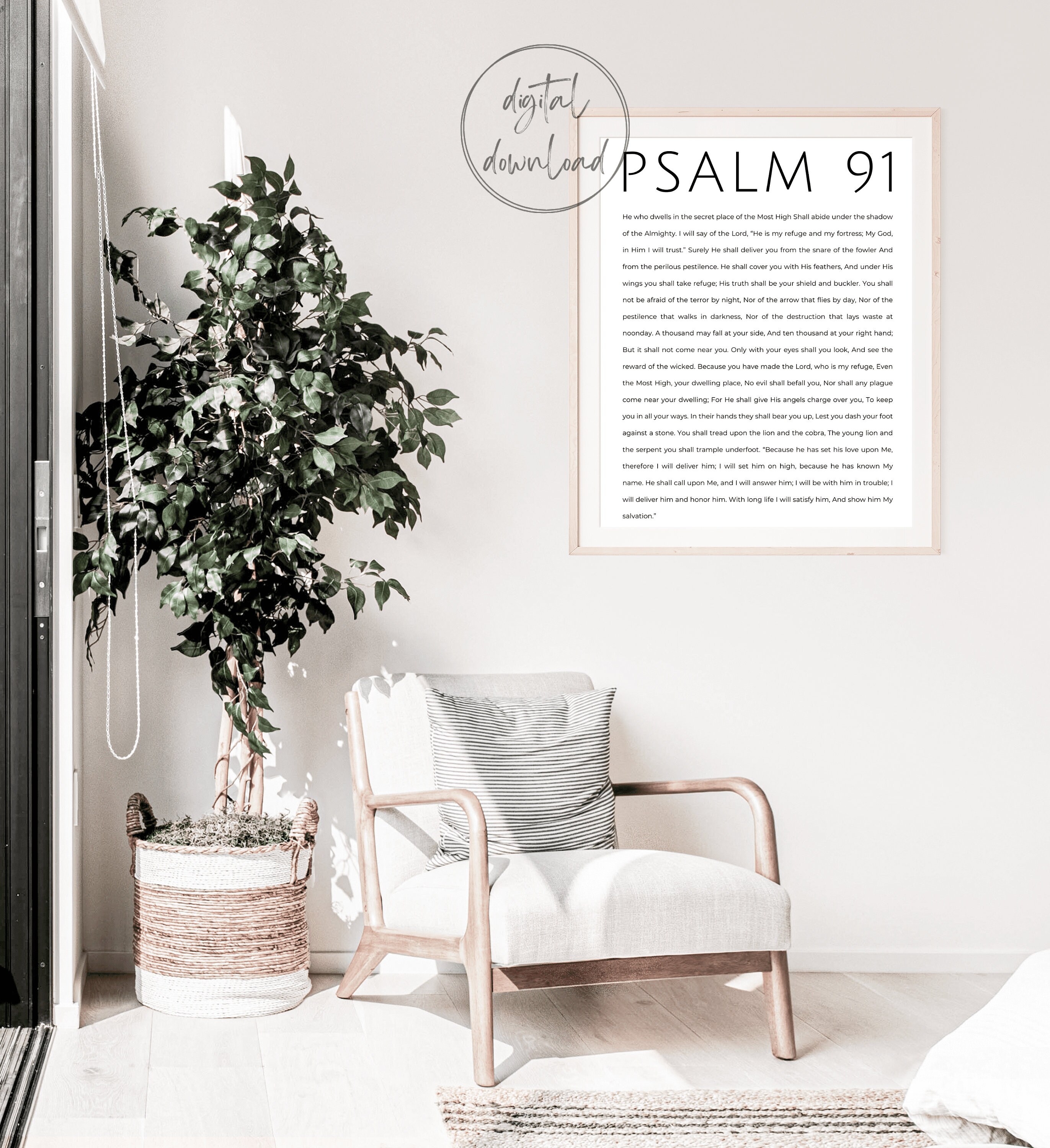 Psalm 91 Print, He Who Dwells in A Secret Place, Modern Living Room ...
