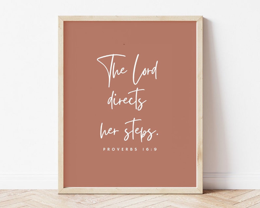 Proverbs 16:9 the Lord Directs Her Steps DIGITAL PRINT Modern Christian ...