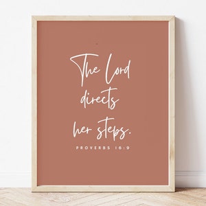 Proverbs 16:9 the Lord Directs Her Steps DIGITAL PRINT - Modern ...