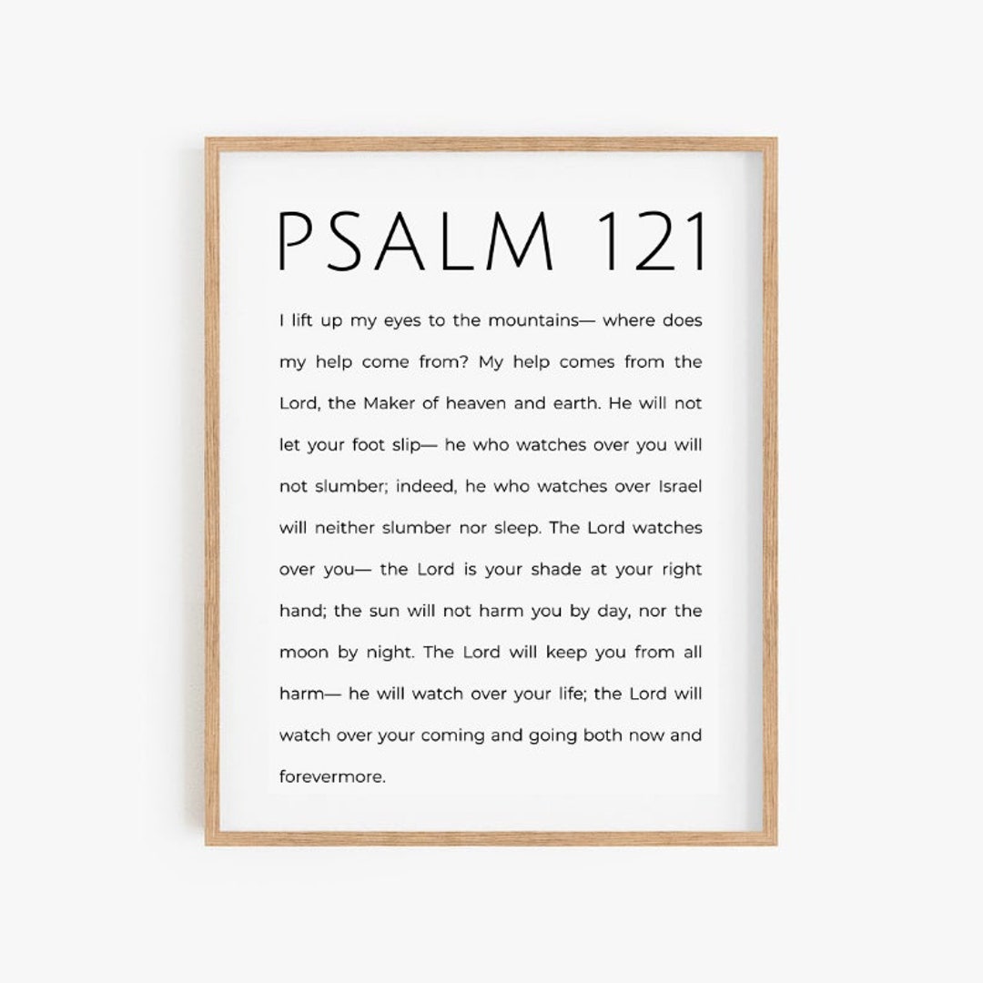 Psalm 121 Art, I Lift up My Eyes to the Mountains, Modern Living Room ...