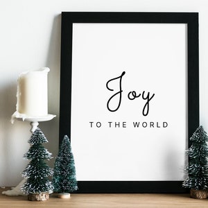 Joy to the World Wall Art, Bible Quote Print, Modern Christian Art ...