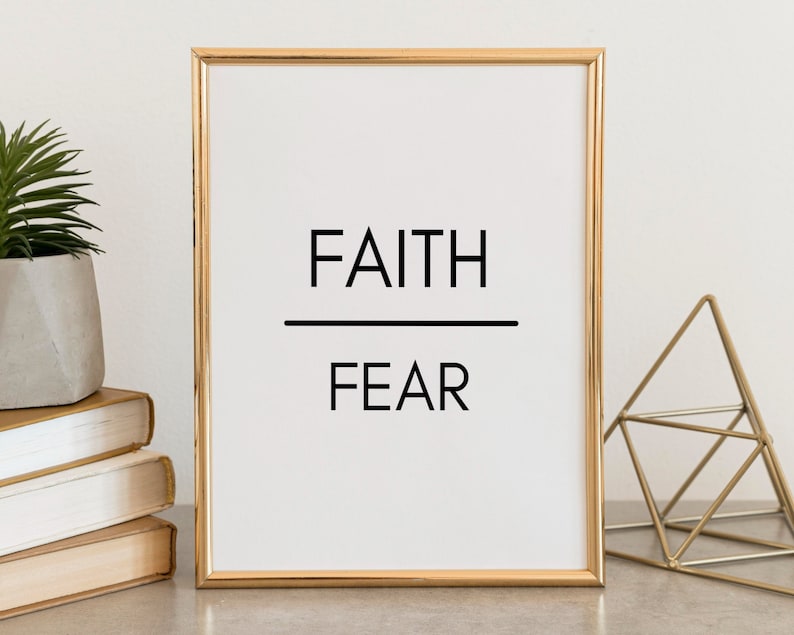 Faith Over Fear Printable Wall Art, Christian Wall Art, Modern ...