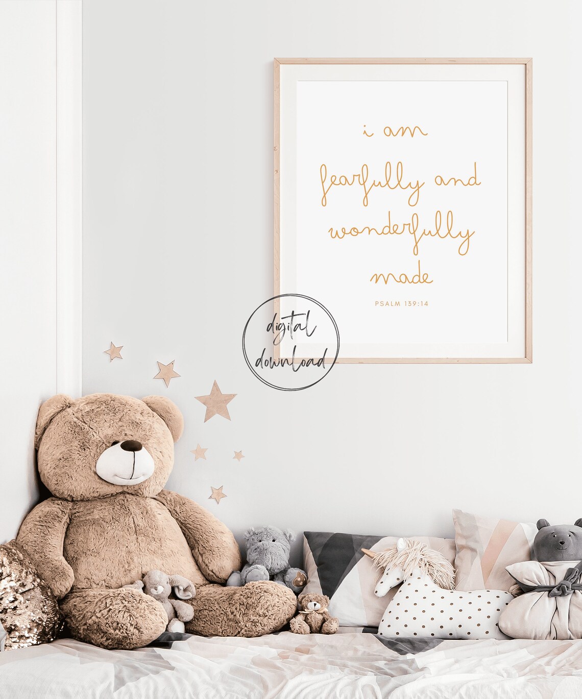 I Am Fearfully and Wonderfully Made Wall Art, Psalm 139:14, Nursery ...