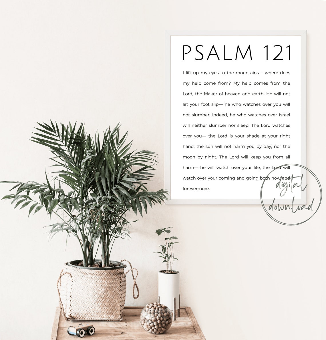 Psalm 121 Art, I Lift up My Eyes to the Mountains, Modern Living Room ...