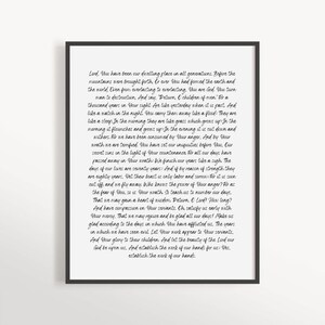 Psalm 90 Handwritten Sign, Psalm Wall Art, Modern Christian Art ...