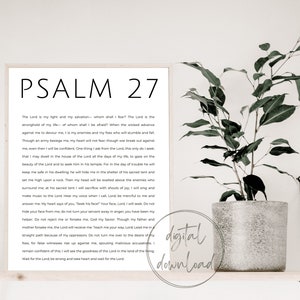 Psalm 27 Printable Wall Art, Modern Christian Home Decor, Digital Print ...