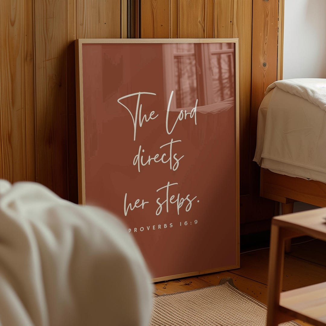 Proverbs 16:9 the Lord Directs Her Steps DIGITAL PRINT - Modern ...