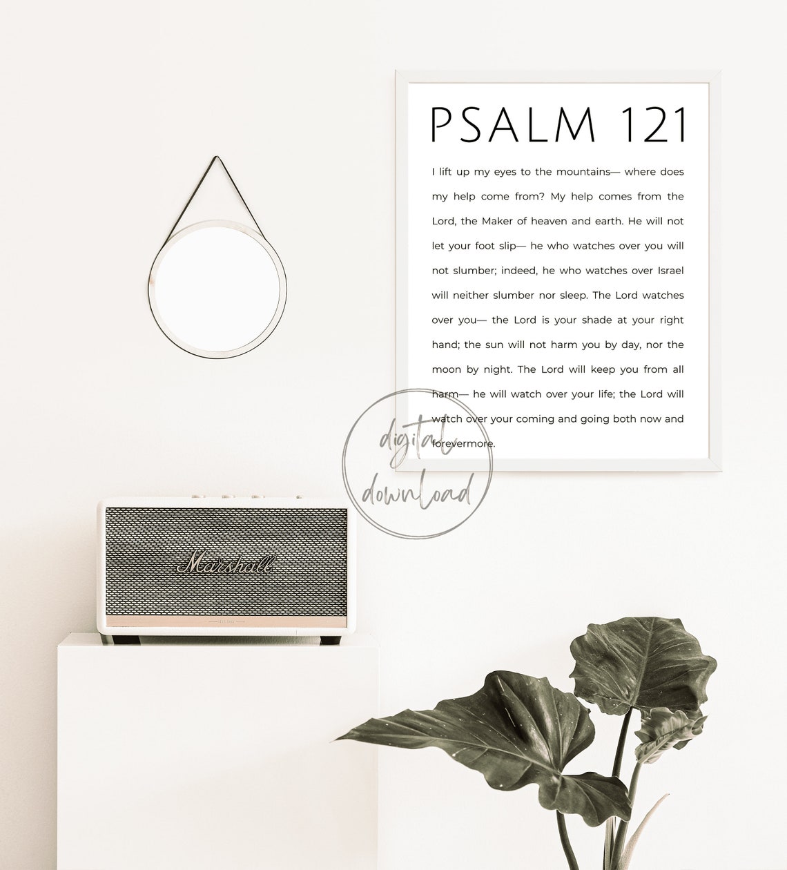 Psalm 121 Art, I Lift up My Eyes to the Mountains, Modern Living Room ...