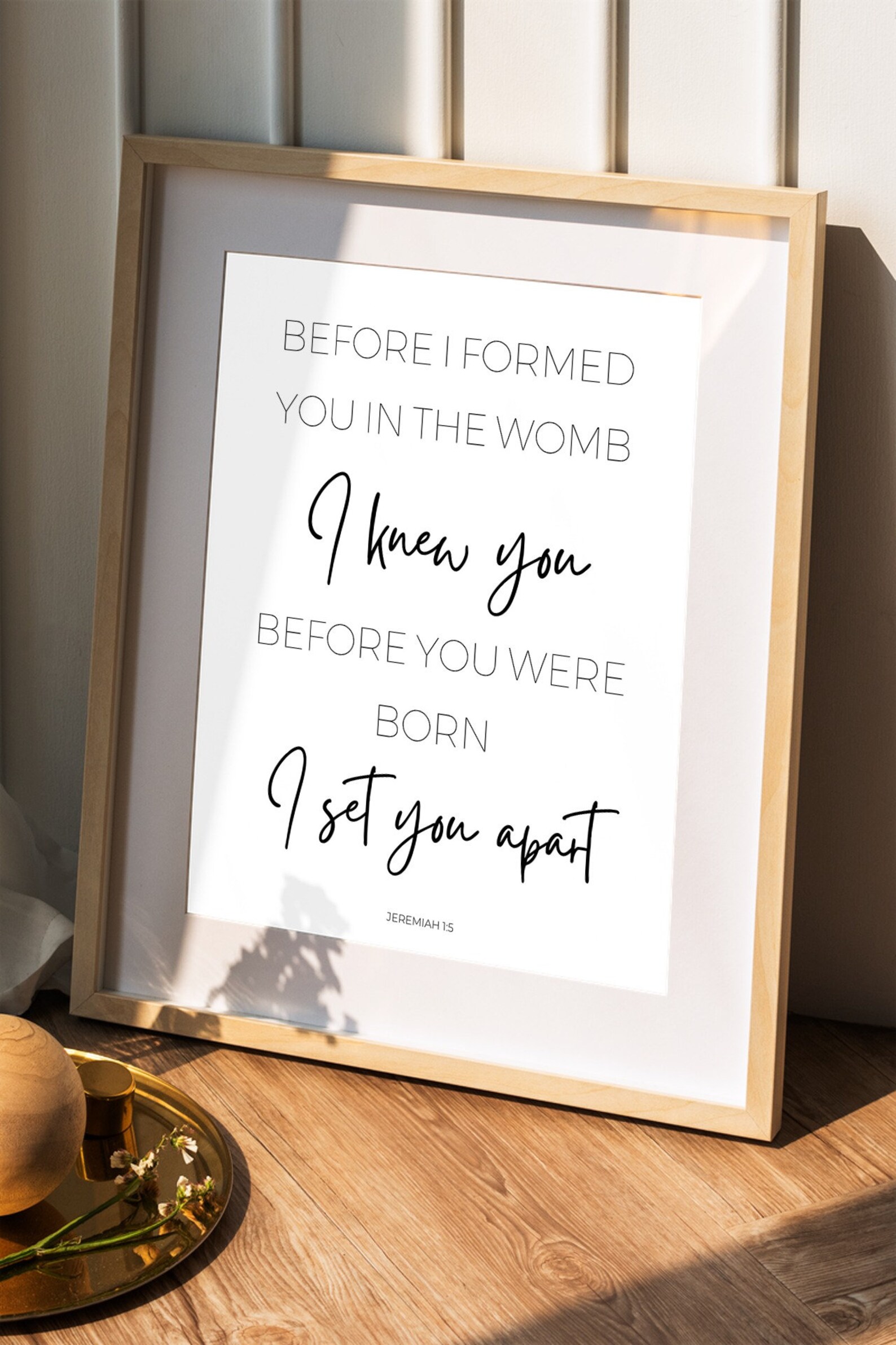 Before I Formed You in the Womb, Jeremiah 1:5, Nursery Bible Verse ...