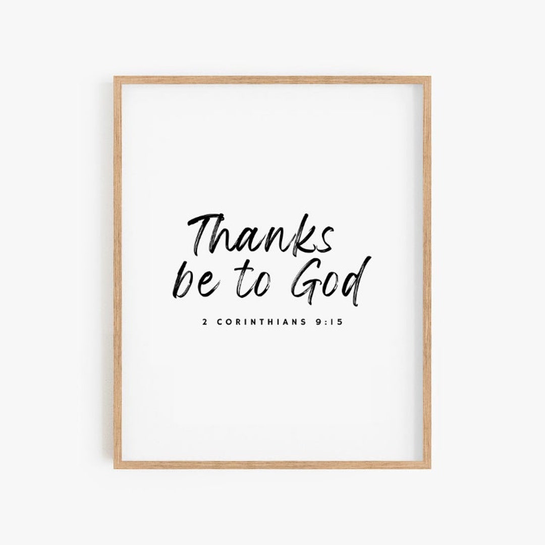 2 Corinthians 9:15, Thanks Be to God, Christmas Holiday Wall Art ...