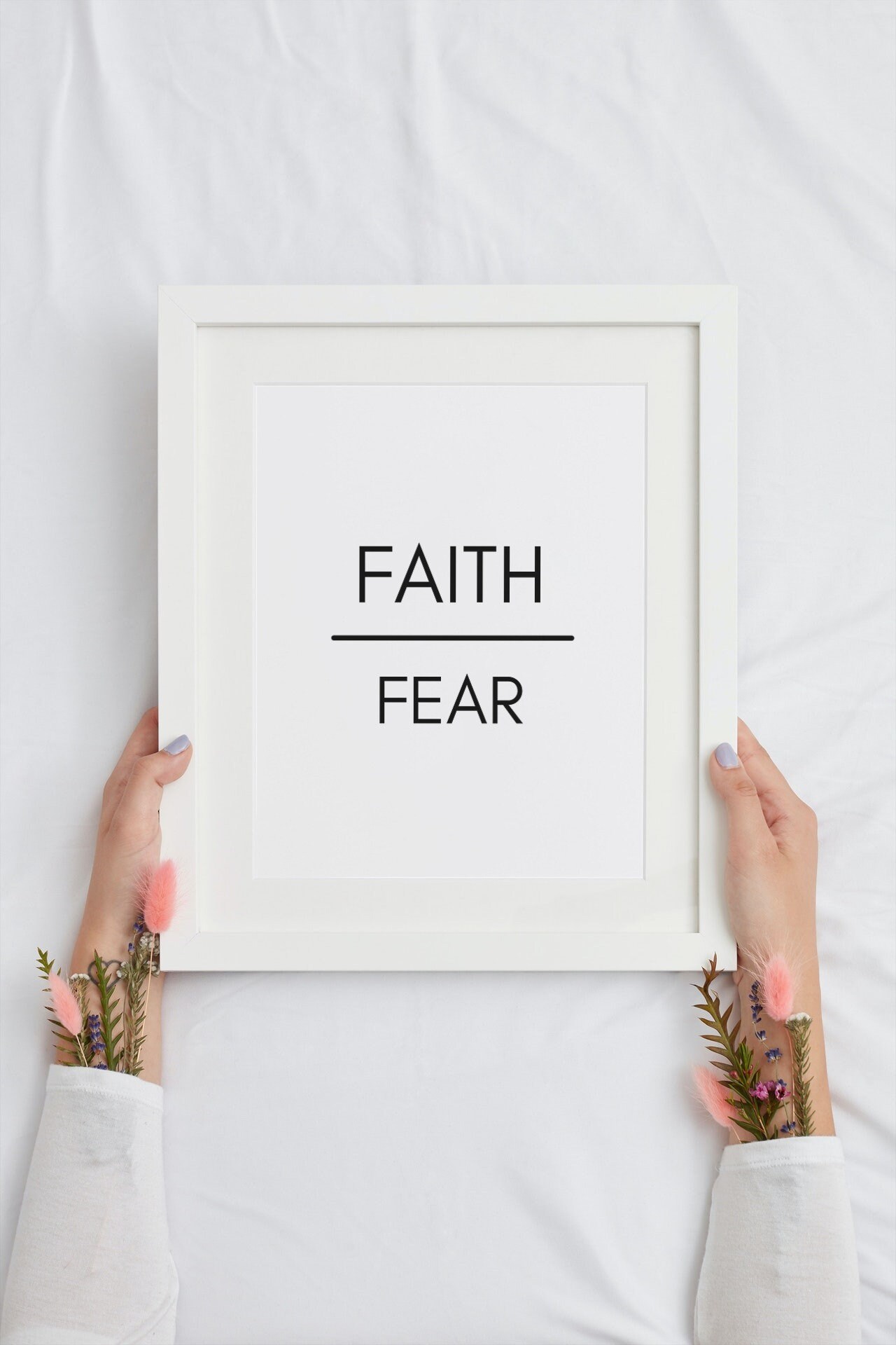 Faith Over Fear Printable Wall Art, Christian Wall Art, Modern ...