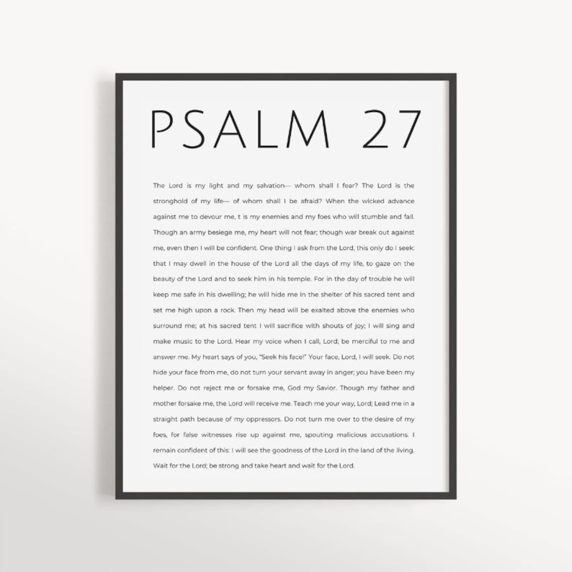 Psalm 27 Printable Wall Art, Modern Christian Home Decor, Digital Print ...