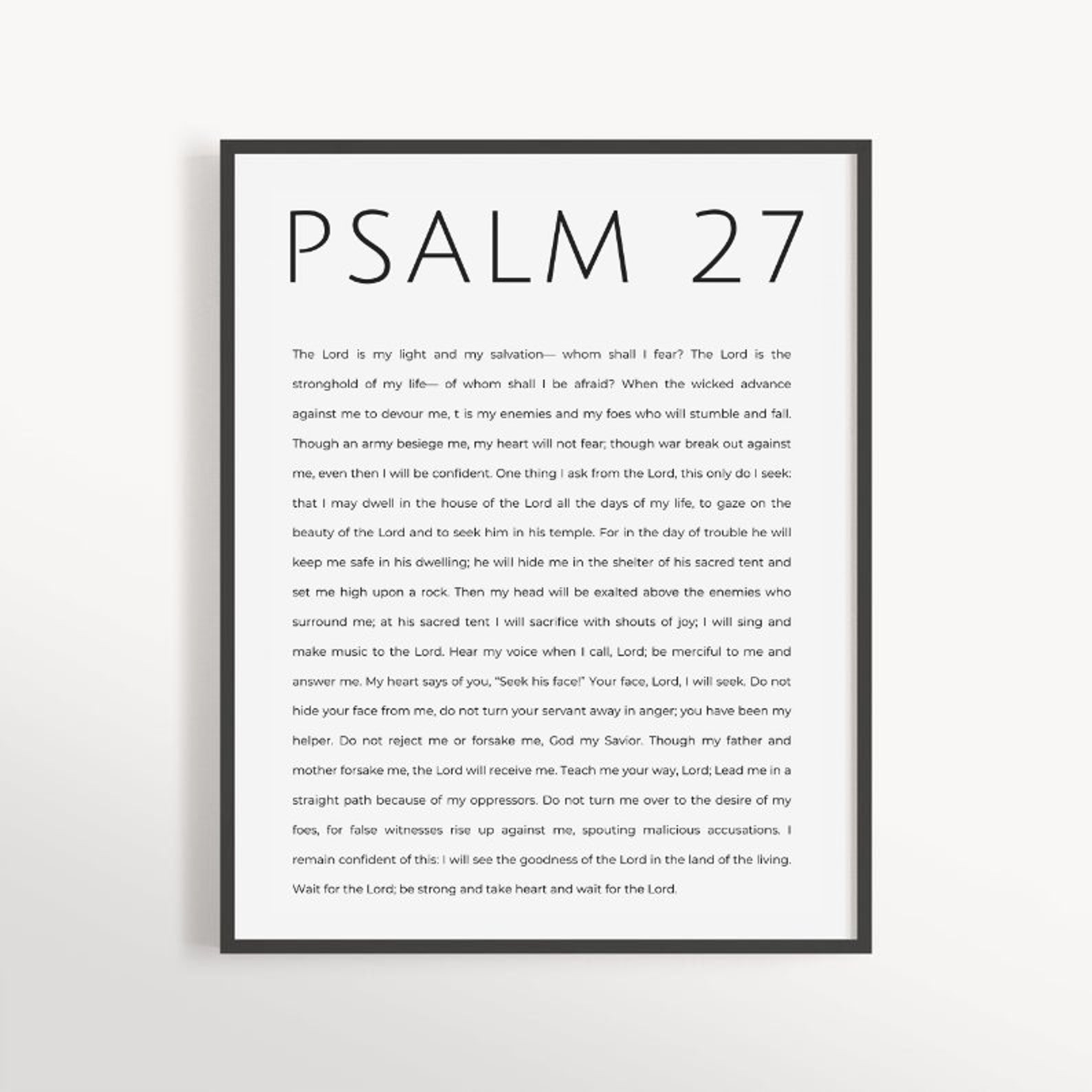 Psalm 27 Printable Wall Art, Modern Christian Home Decor, Digital Print ...