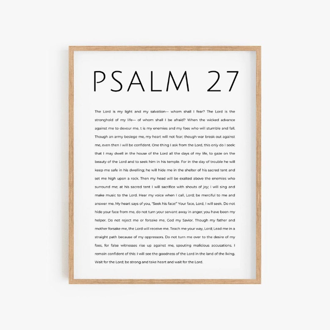 Psalm 27 Printable Wall Art, Modern Christian Home Decor, Digital Print ...